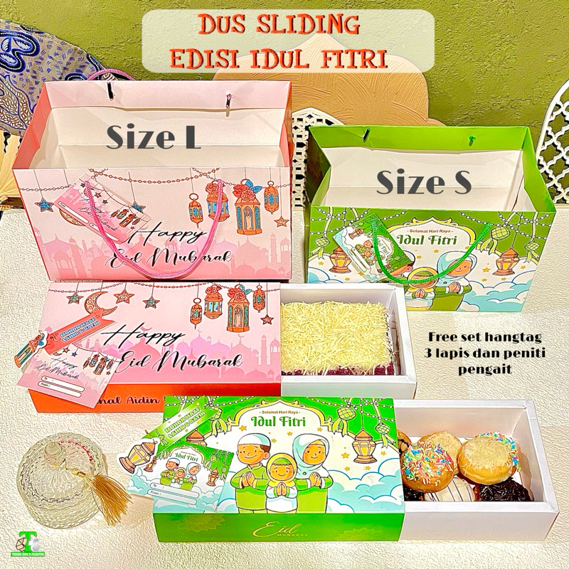 Jual Box Brownies Idul Fitri Model Sliding | Dus Lebaran 2 Toples 250 ...