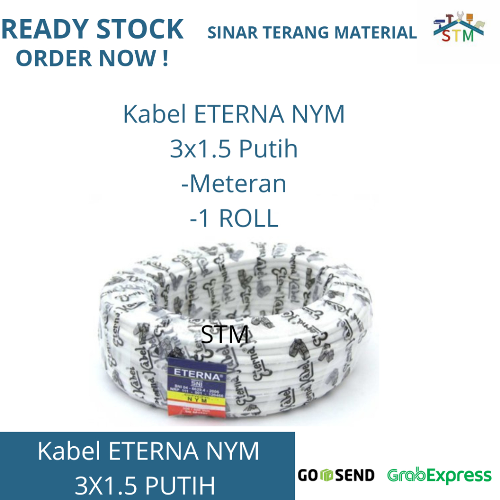 Jual Kabel ETERNA NYM 3x1,5 Putih / Kabel Kawat Tembaga - PER METER | Shopee Indonesia