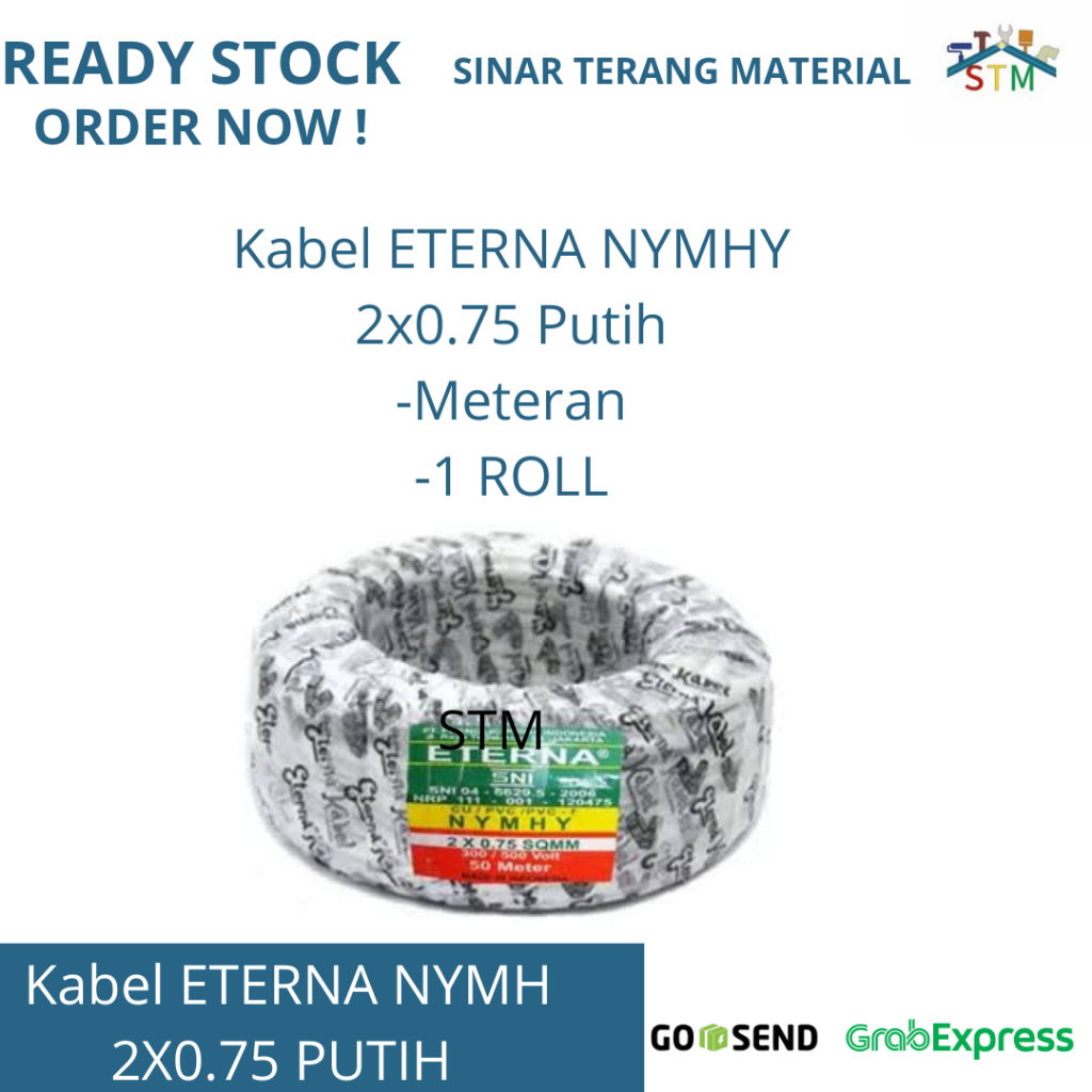 Jual Kabel ETERNA NYMHY 2x0.75 Putih / Kabel Tembaga - PER METER | Shopee Indonesia