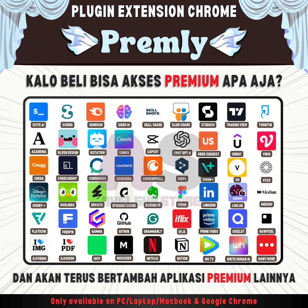Jual Premly Extension Chrome Akses Semua Aplikasi Premium Hanya Dengan Satu Kali Klik - ALL IN ...