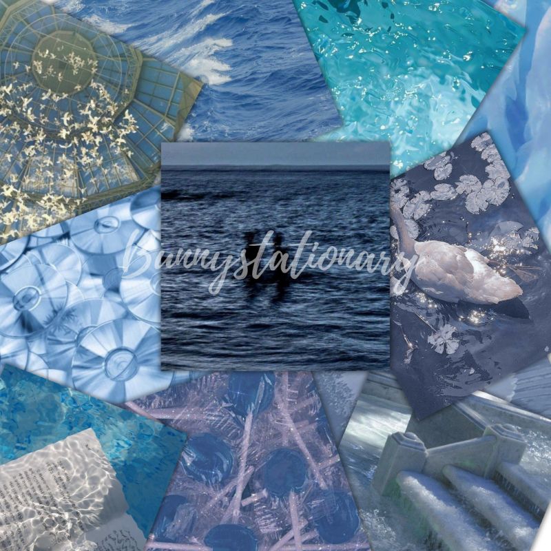 Jual Sticker Aesthetic | 30++ pcs Aesthetic Typography Blue Sticker Set ...