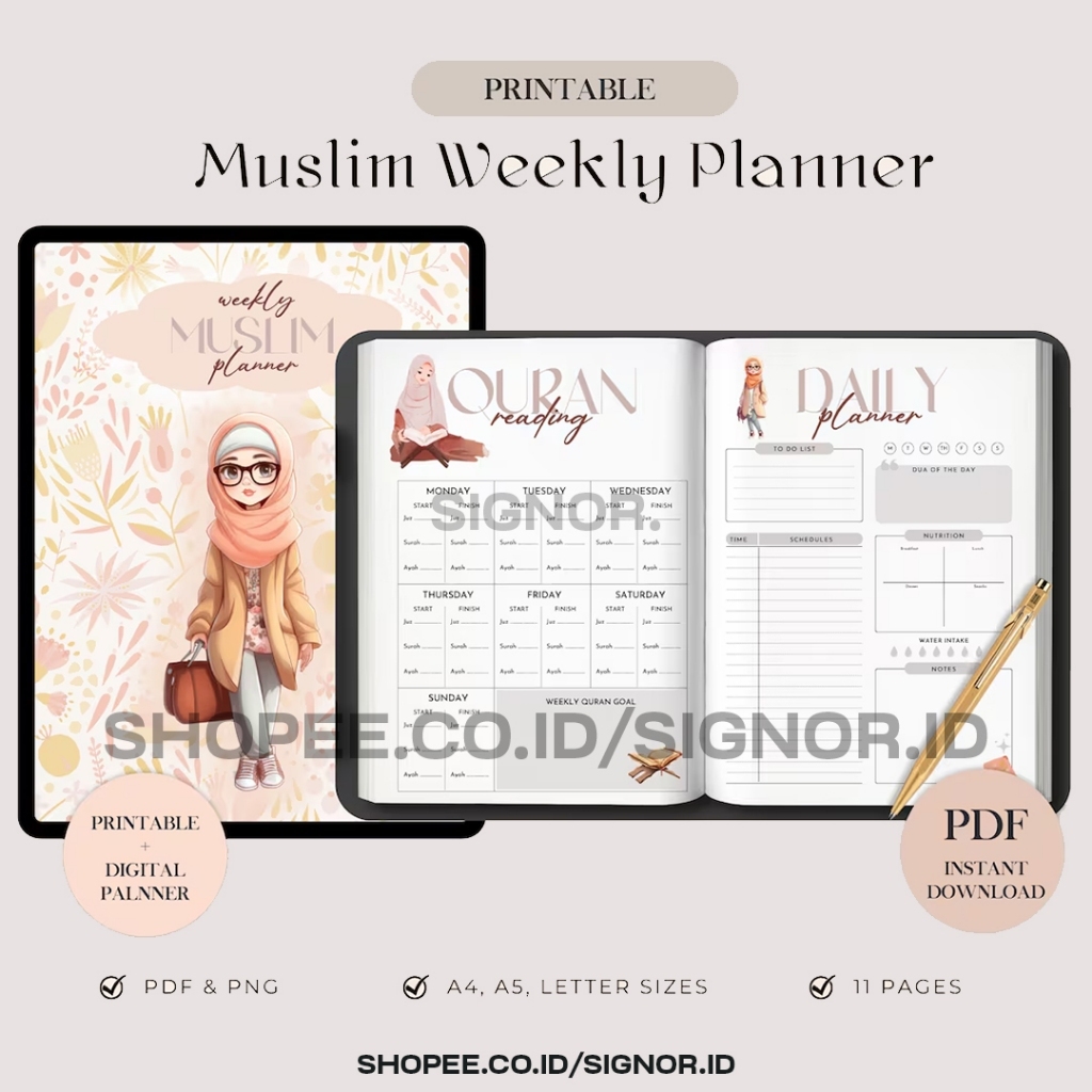 Jual [T8567] Weekly Muslim Planner - Islamic Planner Digital ...