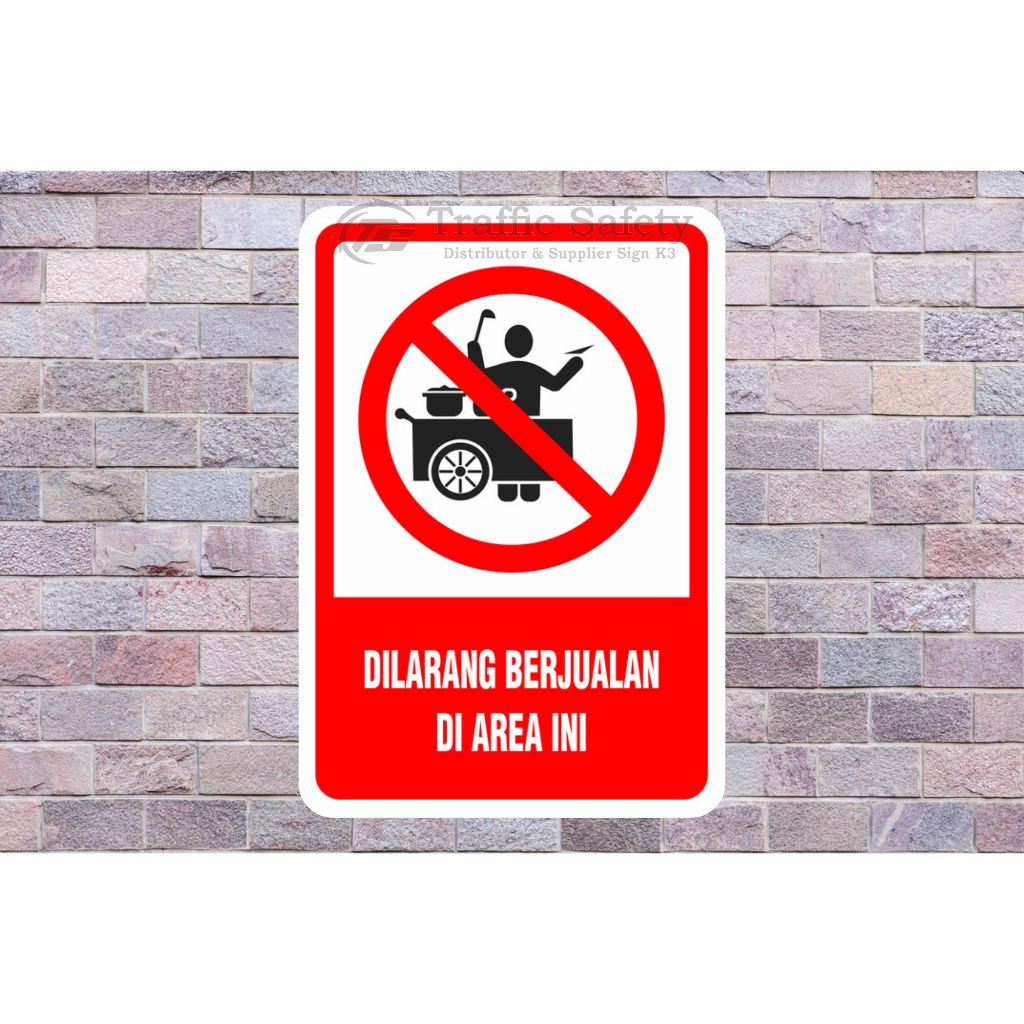 Jual Rambu dilarang berjualan di area ini - Plat Alumunium 1.2mm ...