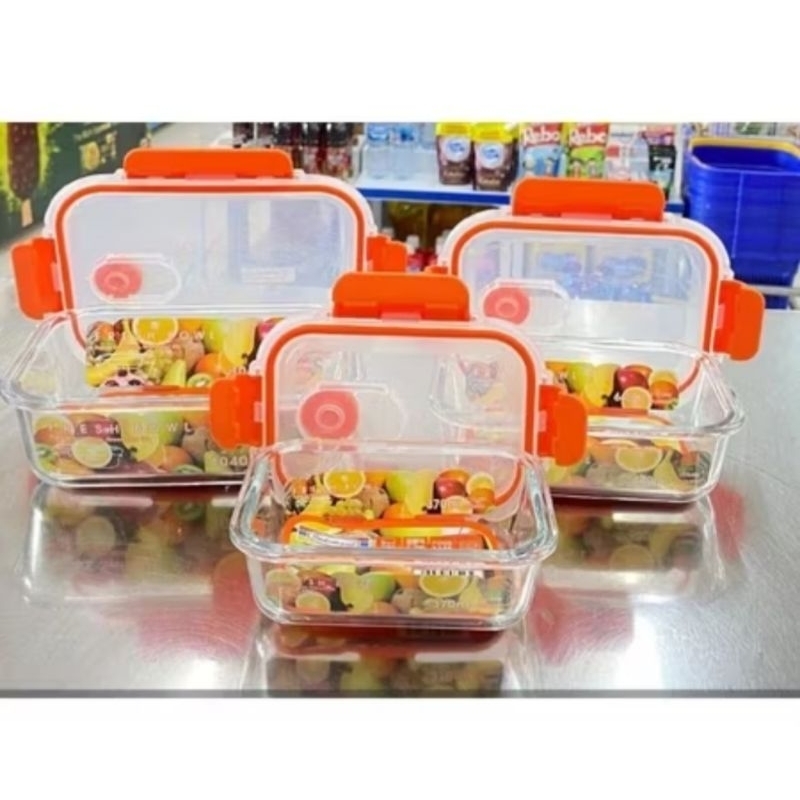 Jual Glass Food Container Indomaret Warna Orange | Shopee Indonesia