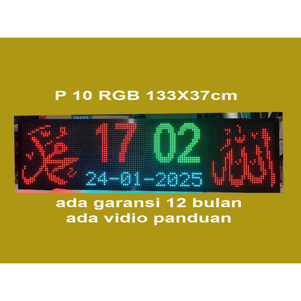 Jual JAM SHOLAT DIGITAL MASJID JWS003X2/004X2 RGB P10 100X37 DAN ...