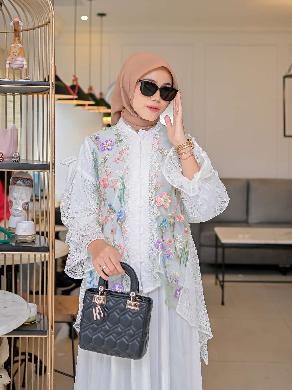 Jual Serayaofficiall LESLIE Sage - Atasan Wanita Clair Top/Tunic Leslie ...