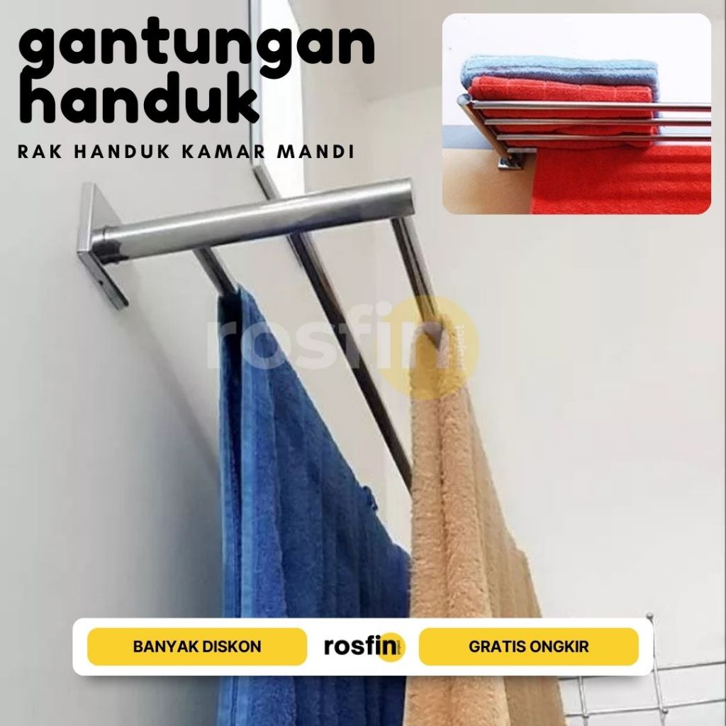 Jual Gantungan Handuk Kamar Mandi Rak Handuk Tempel Dinding Berbagai ...