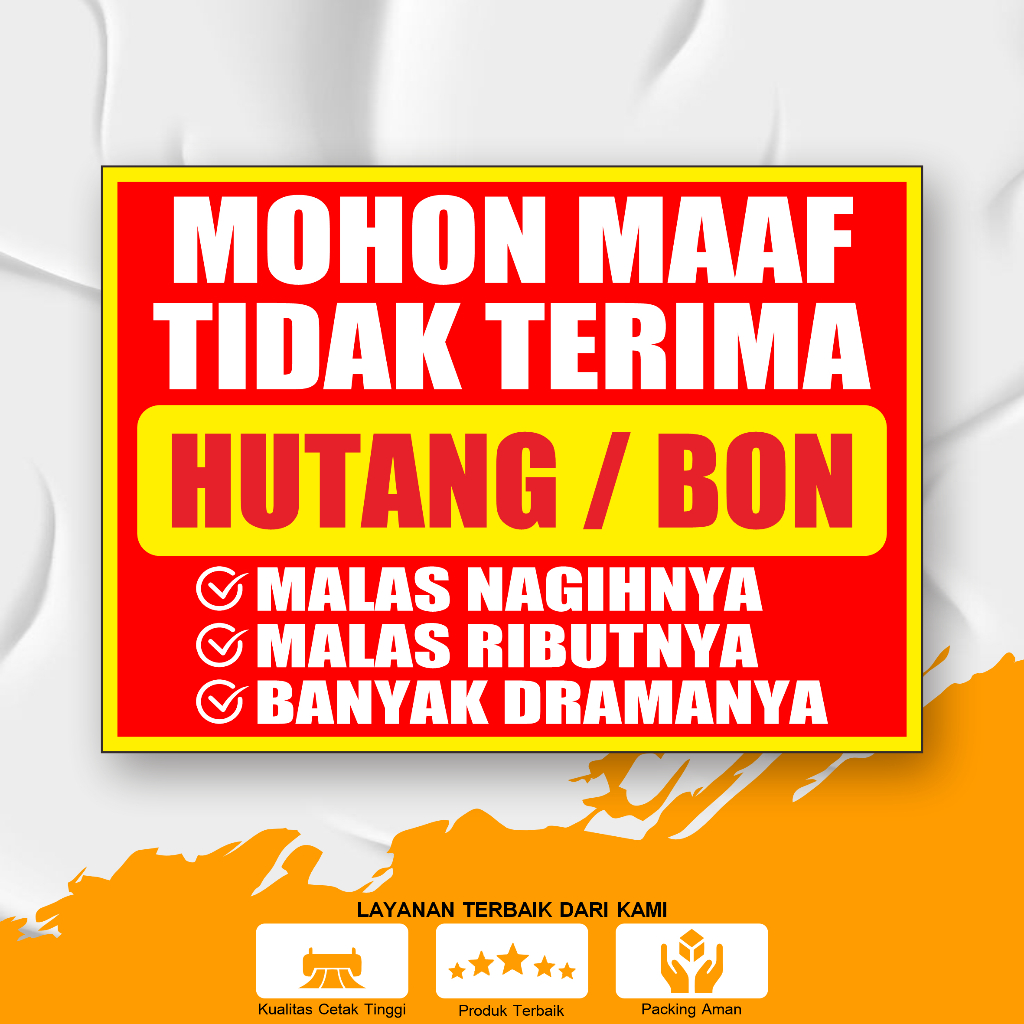 Jual STIKER TIDAK TERIMA HUTANG ATAU BON | Shopee Indonesia