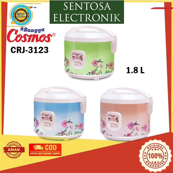 Jual Cosmos Rice Cooker CRJ-3123 Magic Com 1,8 Liter CRJ 3123 SV/WG/SO ...