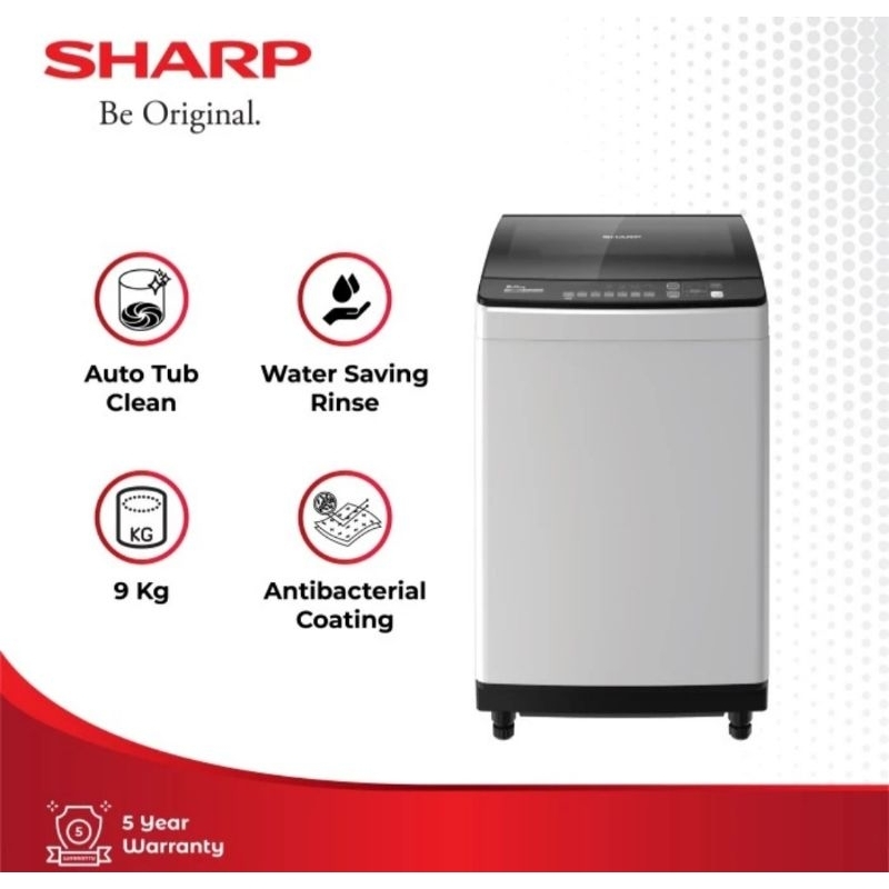 Jual MESIN CUCI SHARP TOP LOADING 9KG ES-M9000P | Shopee Indonesia