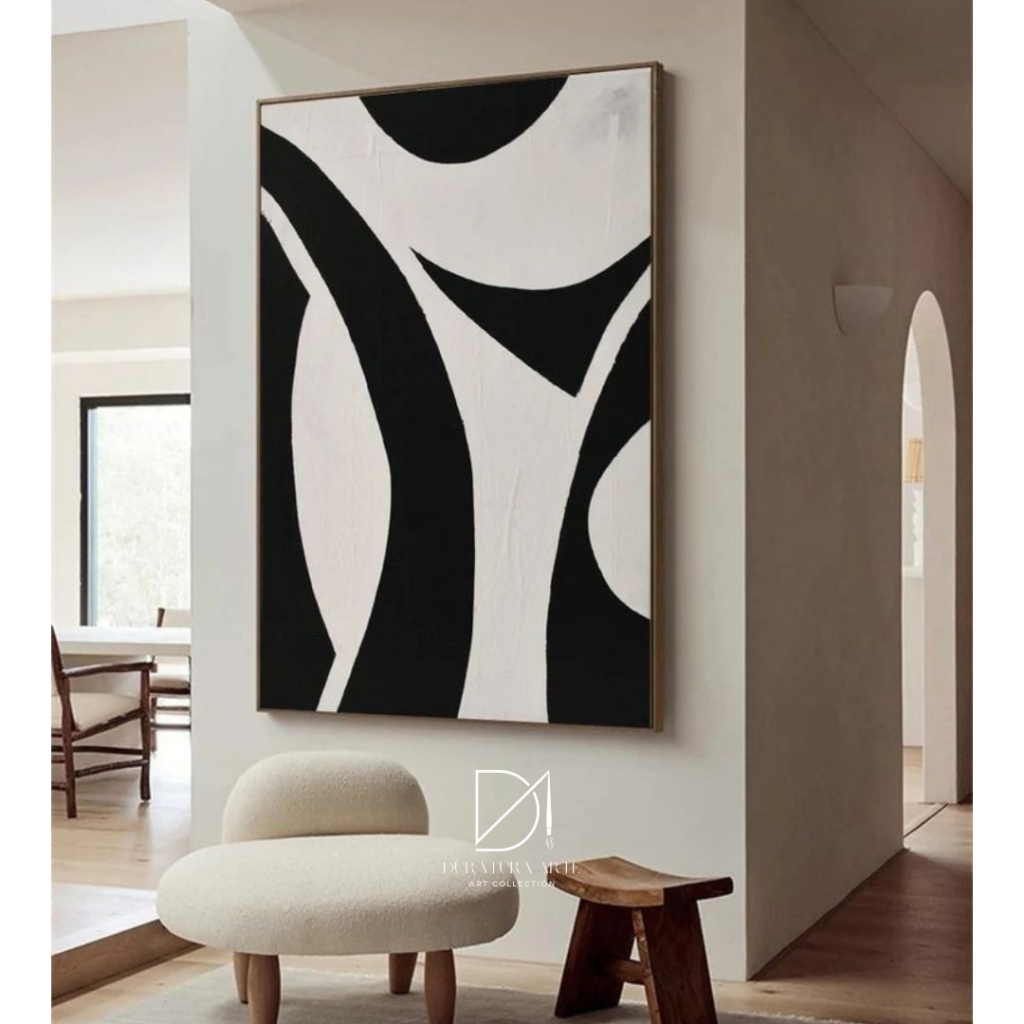 Jual Lukisan Abstrak Minimalis Modern Warna Hitam Putih - Lukisan Black ...