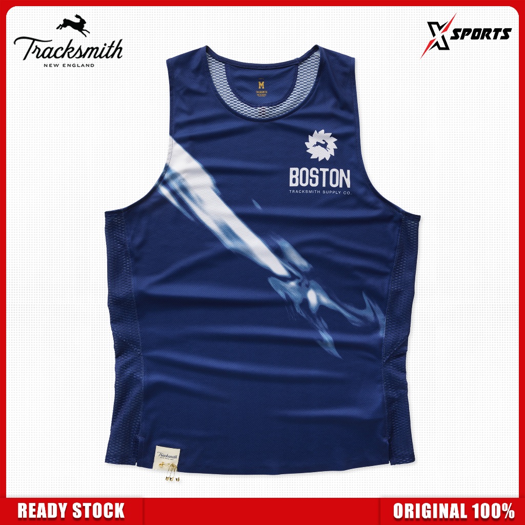 Jual TRACKSMITH Boston Marathon 2025 Singlet Men Blue White | Shopee ...