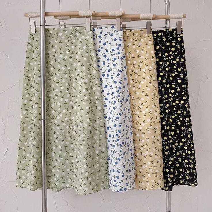 Jual FLORAL SKIRT KOREAN STYLE / MIDI SKIRT/ SKIRT A LINE / SAKURA ...