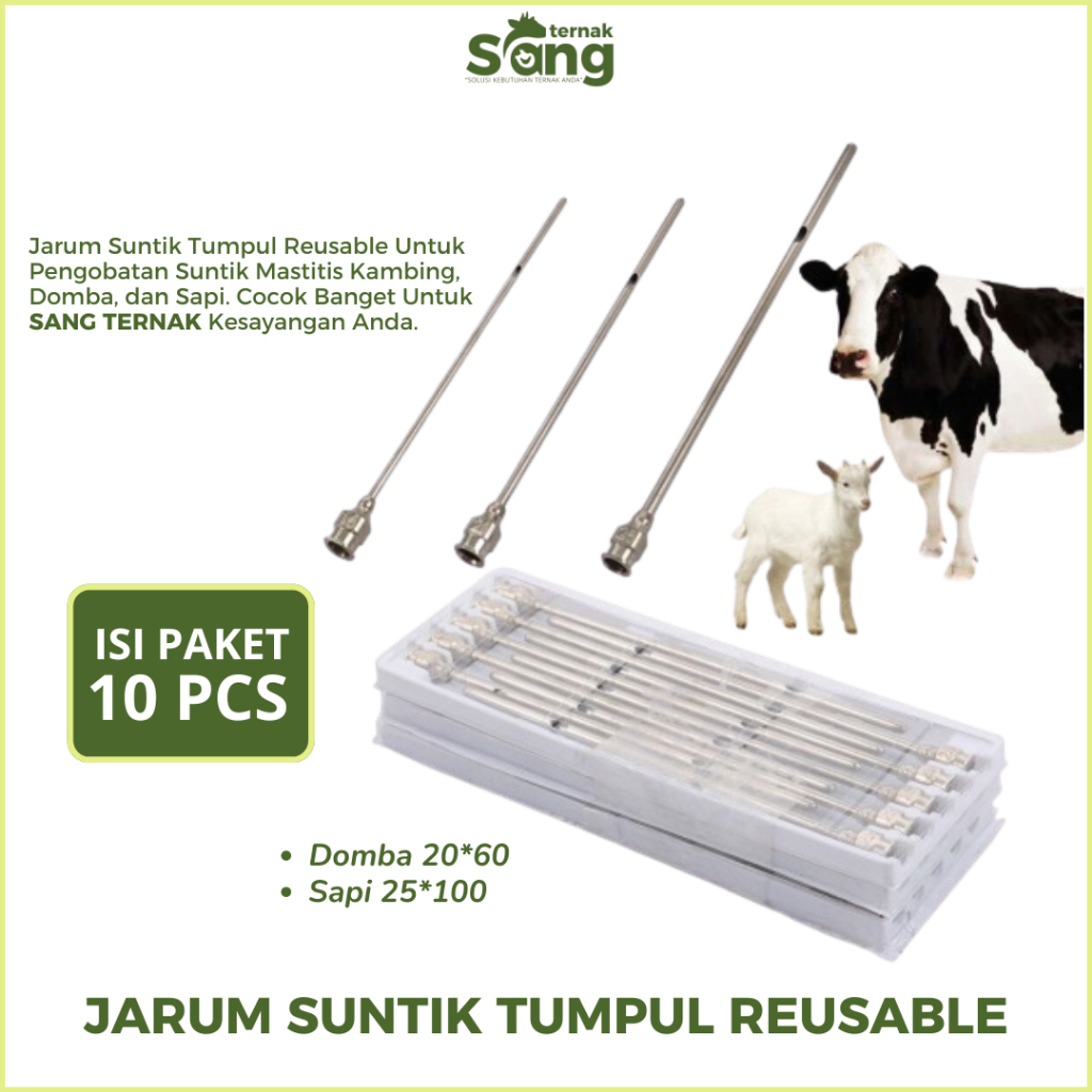 Jual Jual PAKET 10 PCS Jarum Mastitis Jarum Suntik Tumpul Reusable ...