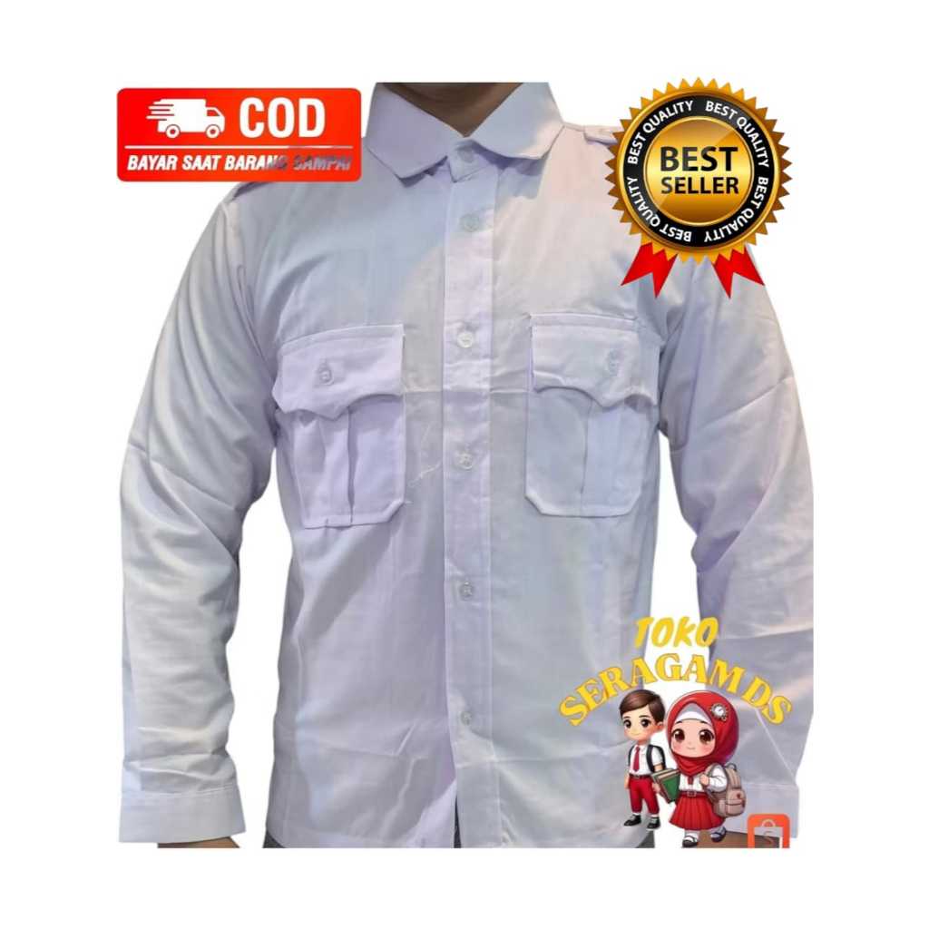Jual KEMEJA PDH PMI PMR PUTIH/ KEMEJA KERJA PNS MERK SERAGAM | Shopee ...