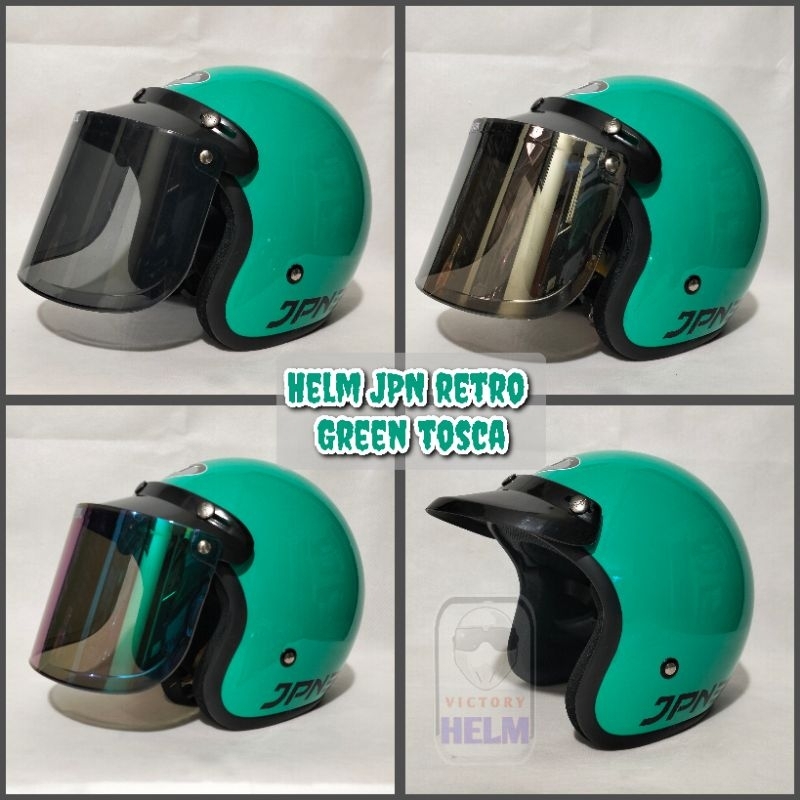 Jual Helm Jpn Retro Warna Green Tosca Gloss | Shopee Indonesia