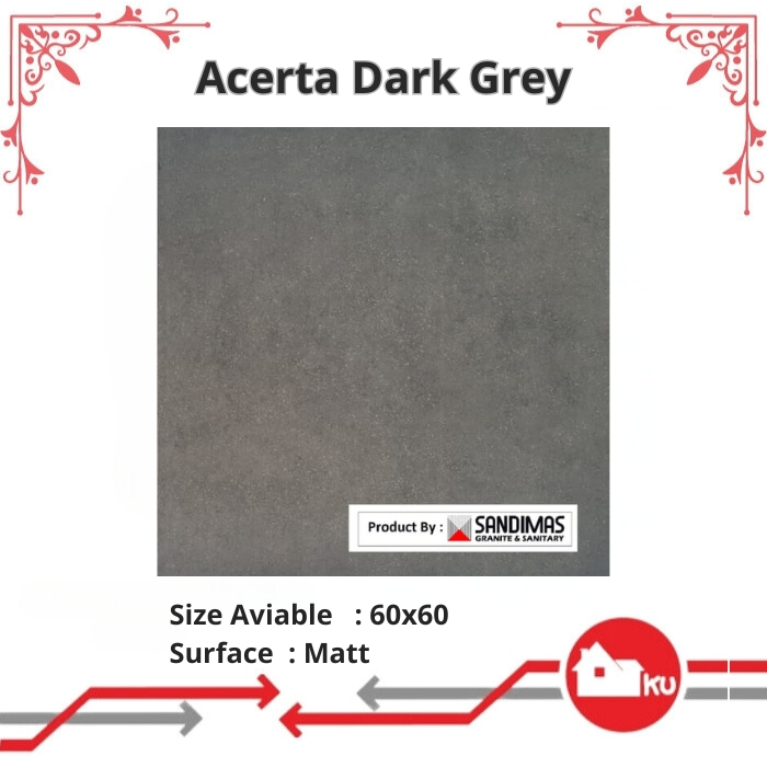 Jual PASADENA GRANIT TILE BY SANDIMAS ACERTA DARK GREY 60X60 ISI 4PCS = 1,44m2 | Shopee Indonesia