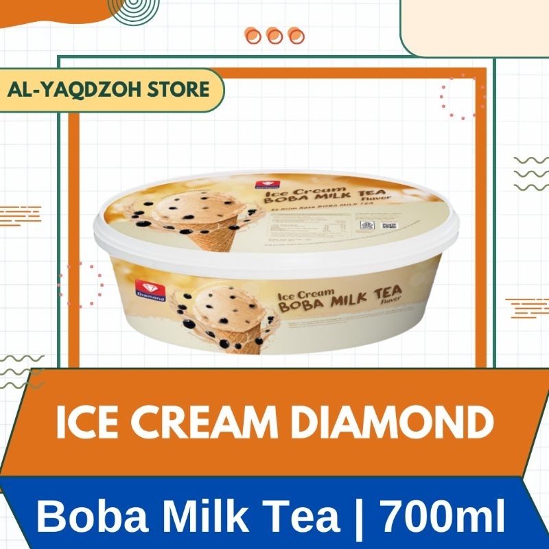 Jual Ice Cream Diamond | Rasa BOBA MILK TEA | 700ML | Shopee Indonesia
