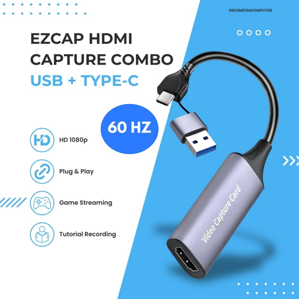 Jual Ezcap HDMI Capture Combo USB+Type-C Video Capture Card USB+Type-C ...