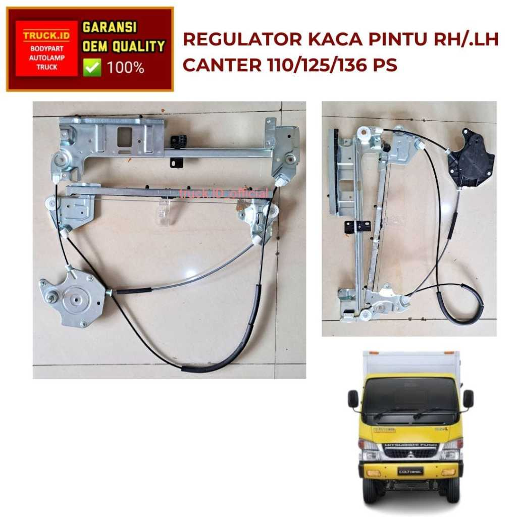 Jual REGULATOR PUTARAN KACA PINTU CANTER 125 PS 136 PS RH/LH *original ...
