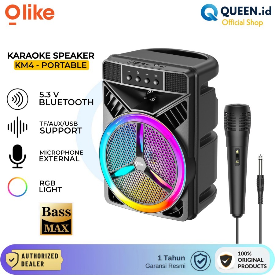 Jual Olike KM4 Wireless Portable Bluetooth 5.3 Speaker Karaoke With ...