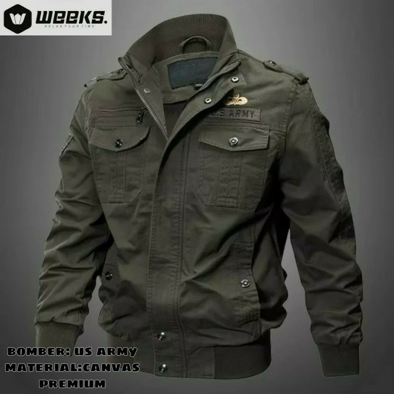Jual JAKET BOMBER US ARMY JAKET MILITER JAKET JAKET BOMBER EMBLEM ...