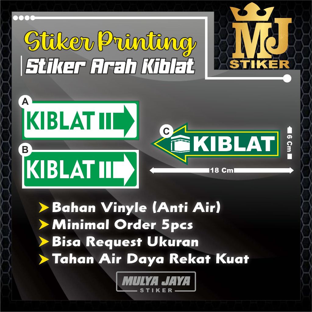 Jual Promo Mulya Jaya Stiker Kiblat / Sticker Kiblat / Stiker Arah ...