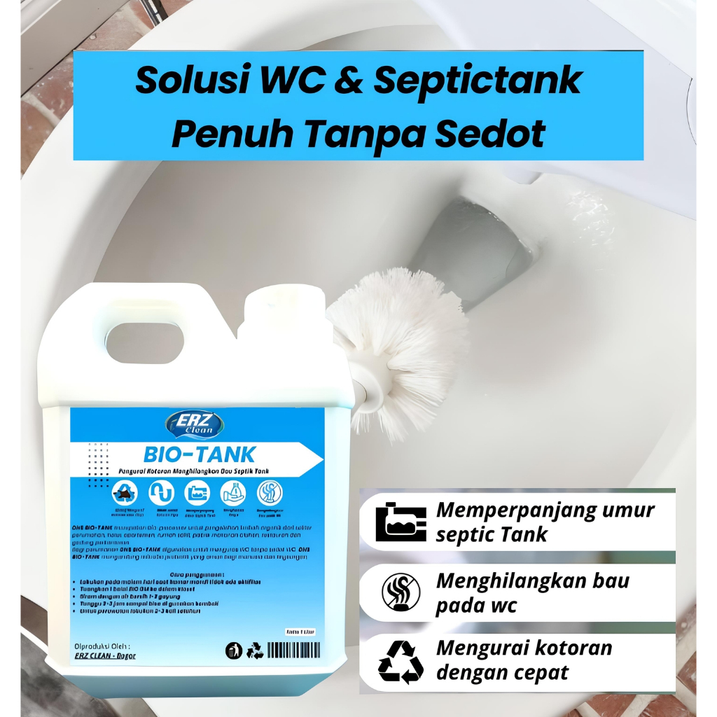 Jual ERZ CLEAN Bio Tank 1 Liter Solusi Septictank WC Penuh Tanpa Sedot ...