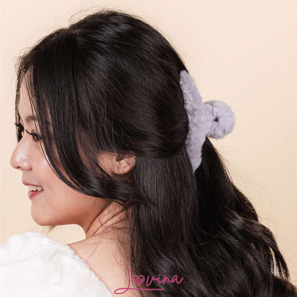 Jual Lovina Brianna Korean Furry Fluffy Hair Claw - Aksesoris Jepit ...