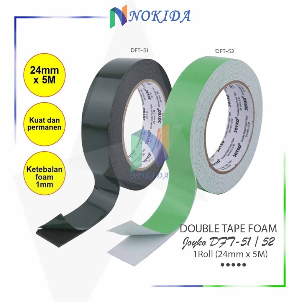 Jual Nokida Double Foam Tape Joyko 24 Mm X 5 M [DFT-51/DFT-52] / Pita ...