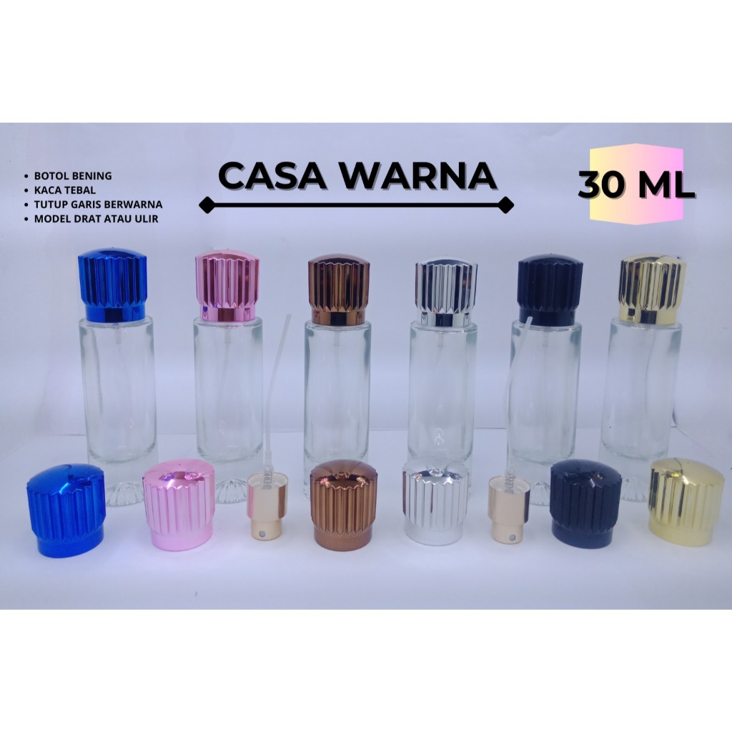 Jual Botol parfum kosong Cassa drat tutup salur 30ml/kaca/drat/Bottle ...
