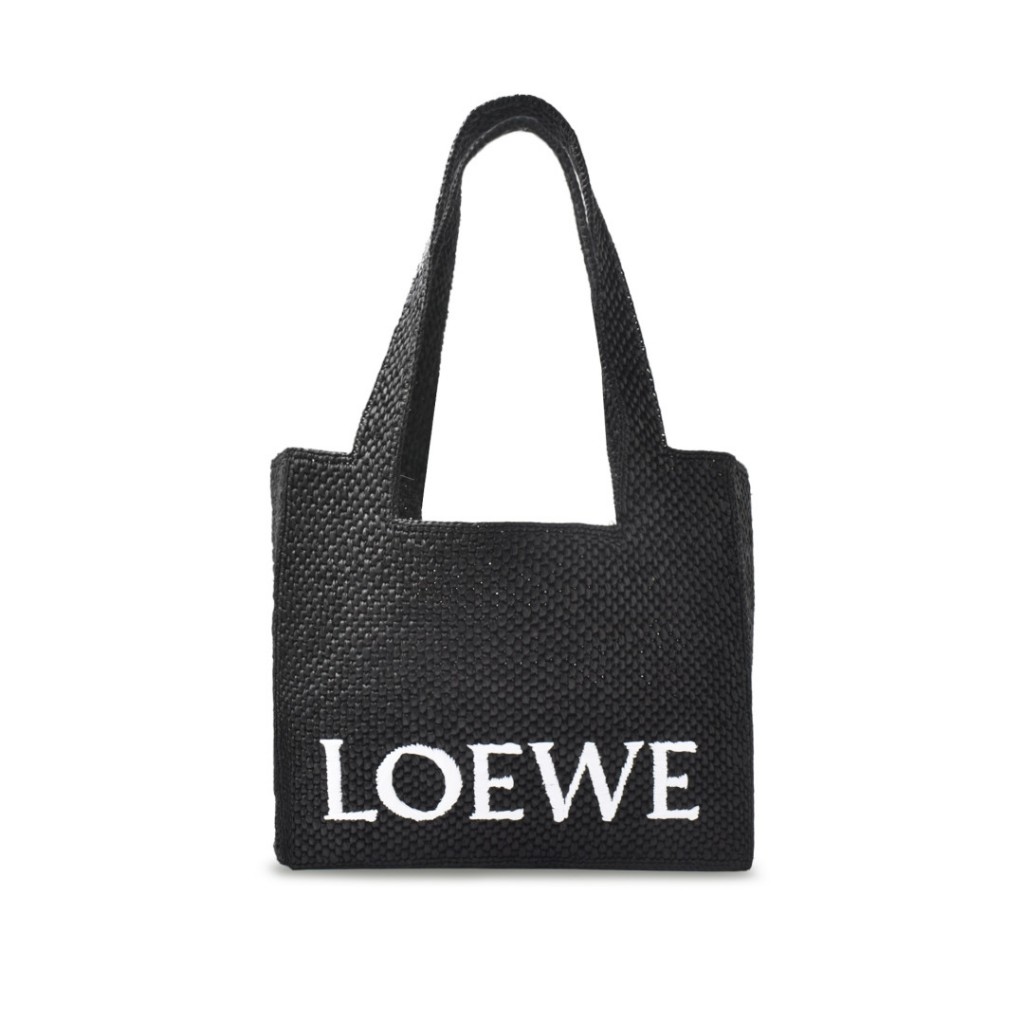 Jual LOEWE Medium LOEWE font tote bag in raffia | Shopee Indonesia