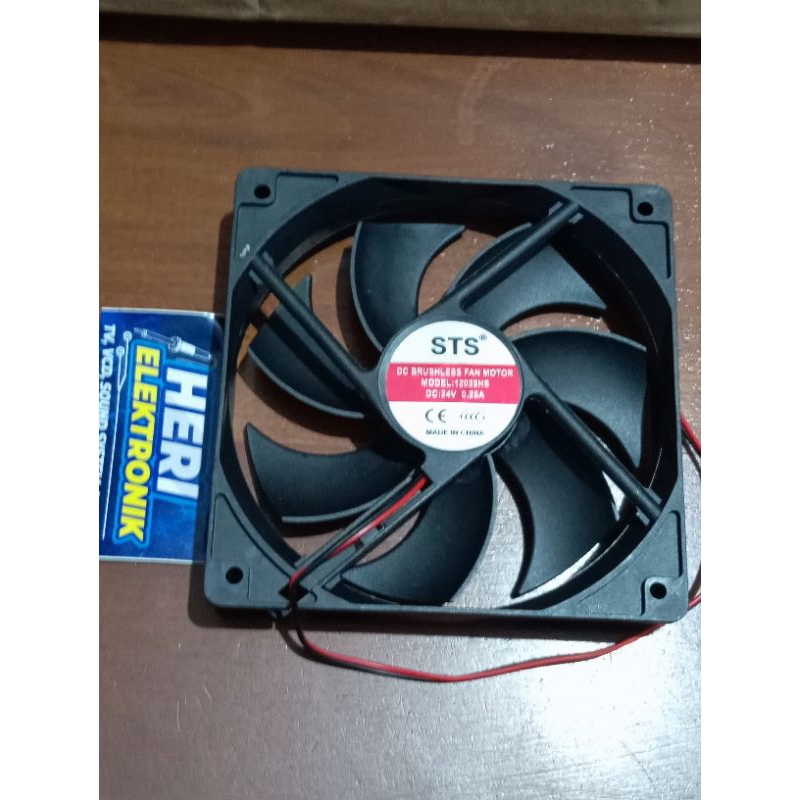 Jual Kipas fan dc 24v 12x12cm kipas dc24v 12x12cm tebal 2,5cm | Shopee ...