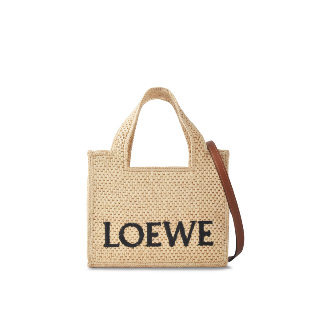 Jual LOEWE Mini LOEWE font tote bag in raffia | Shopee Indonesia