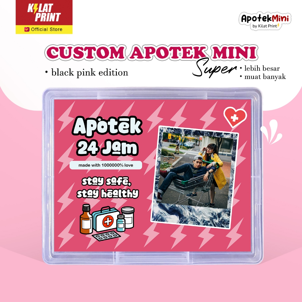 Jual Custom Apotek Mini Super Box Hadiah Black Pink Edition | Shopee ...