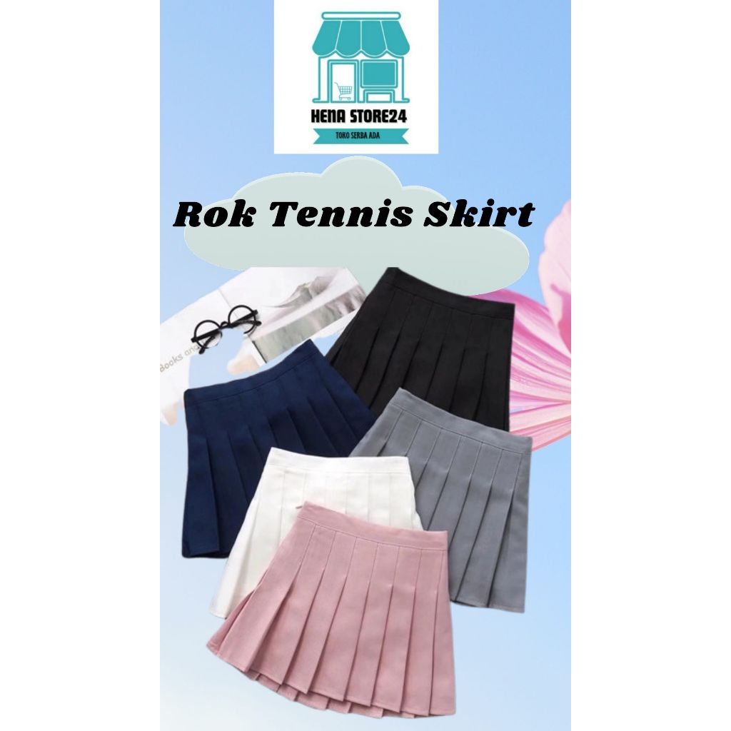 Jual Rok Pendek Wanita Mini Skirt Korea Tennis Skirt With Inner Rok ...