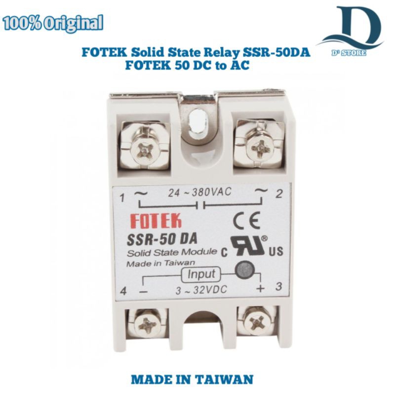Jual FOTEK Solid State Relay SSR-50DA Fotek 50 DC to AC | Shopee Indonesia