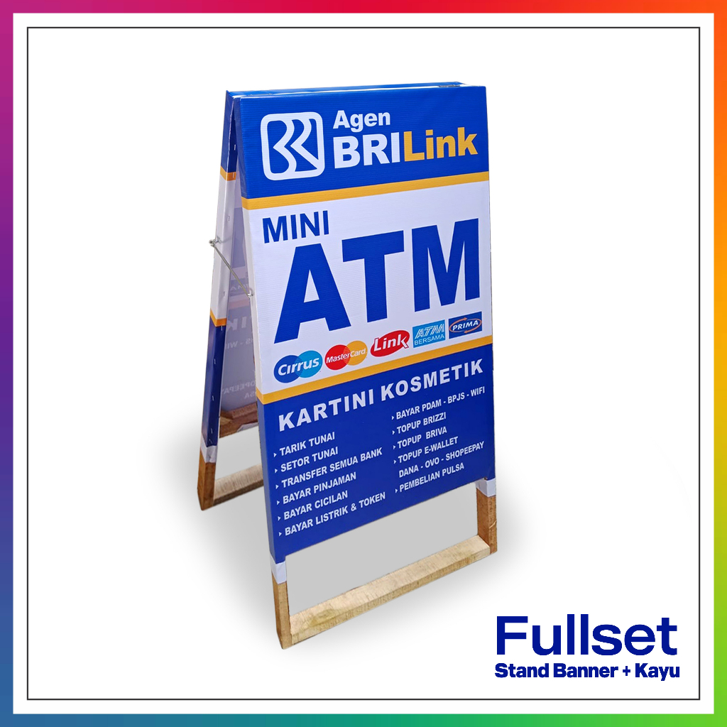 Jual Stand Banner Berdiri Agen BRI Fullset | Spanduk Segitiga Lipat ...