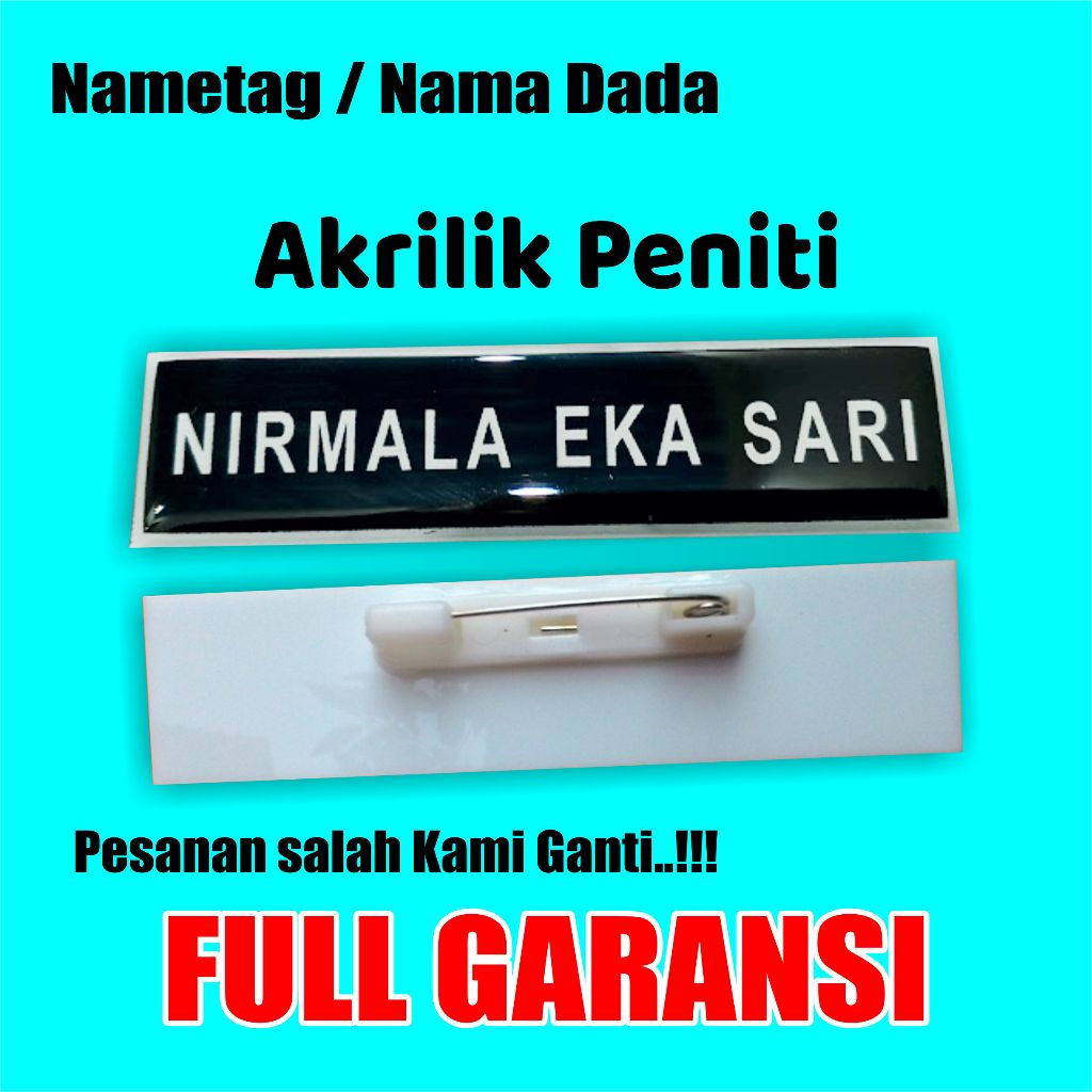 Jual Nametag Papan Nama Dada Name Tag Akrilik Peniti Berkualitas Murah ...