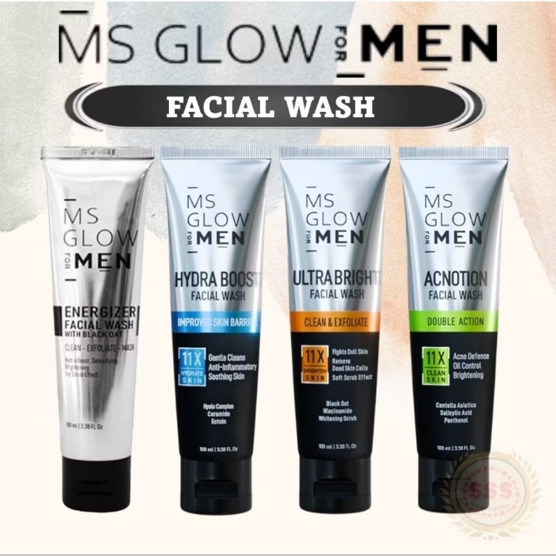 Jual FACIAL WASH MS GLOW FOR MEN | Shopee Indonesia