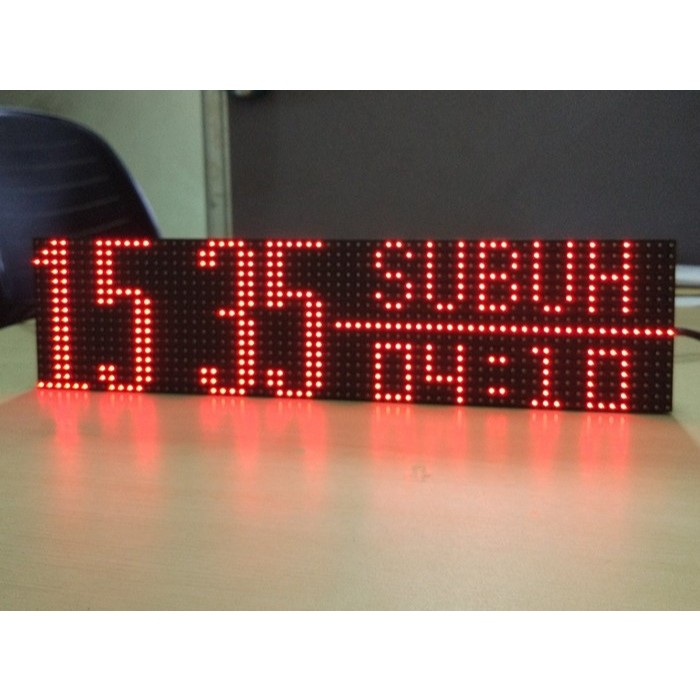 Jual Jam Digital Jadwal Sholat Ruuning Tex Ukuran 20x100 cm / Jam ...