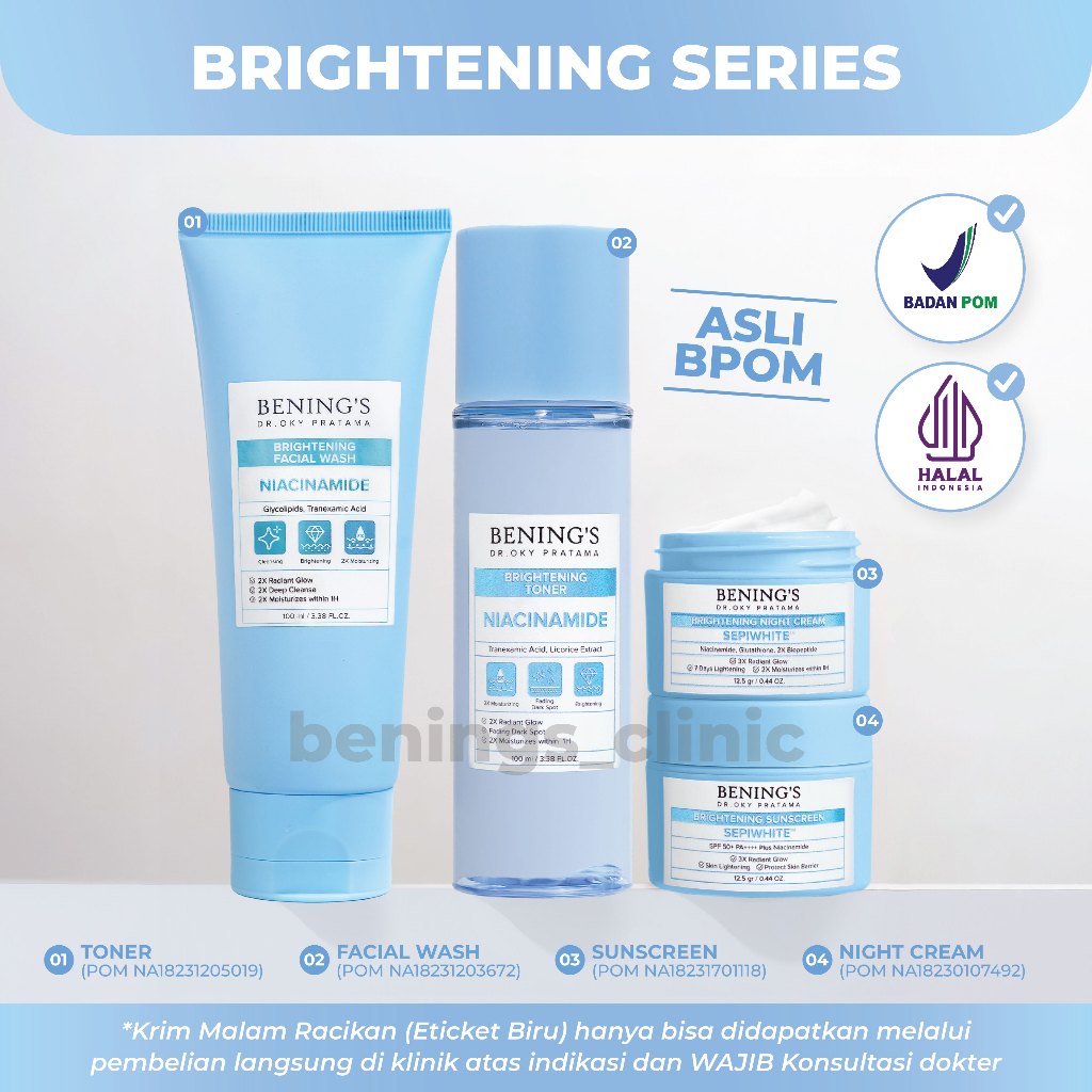 Jual Bening's Brightening Skincare Free Serum BrighteningI Mencerahkan Wajah Kusam , Bekas ...