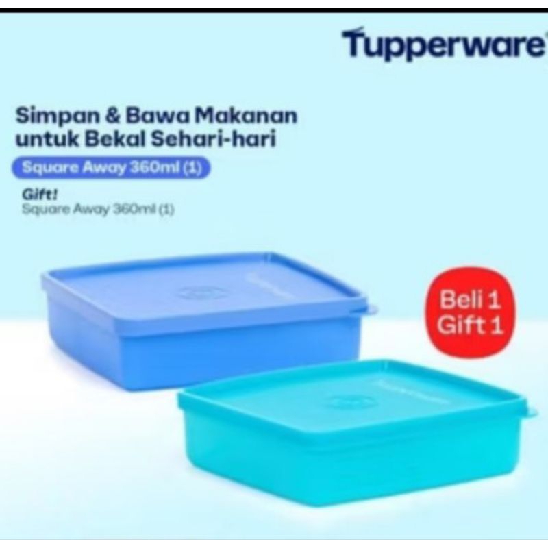 Jual original tupperware square away 360 ml | Shopee Indonesia