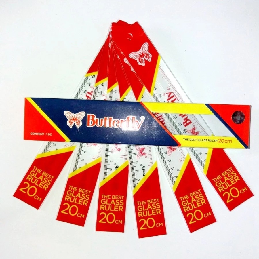 Jual Penggaris BUTTERFLY 20CM / Penggaris Plastik / Ruler | Shopee ...
