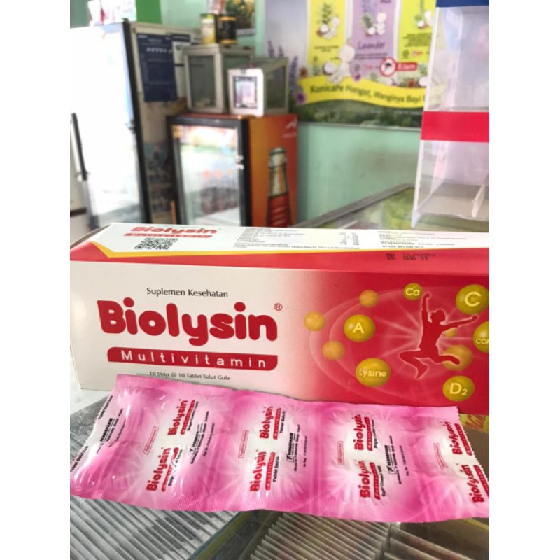 Jual BIOLYSIN MULTIVITAMIN 1 BOX ( 100 TABLET ) | Shopee Indonesia