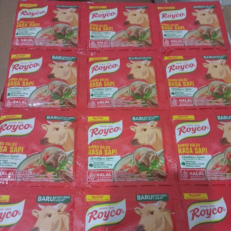 Jual (1 Renteng 12 Sachet)Royko Bumbu Kaldu Rasa Sapi Dan Ayam ...