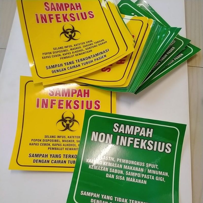 Jual Stiker Sampah Infeksius dan Non Infeksius | Shopee Indonesia