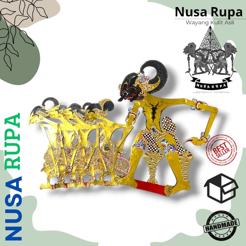 Jual Wayang Kulit Asli 1Set Pandawa Lima Alusan Emas Grenjeng Istimewa ...