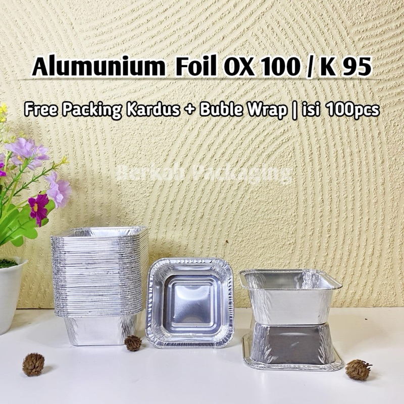 Jual (100pcs) Alumunium Foil OX 100 / K 95 Free buble warp & Kardus | Shopee Indonesia