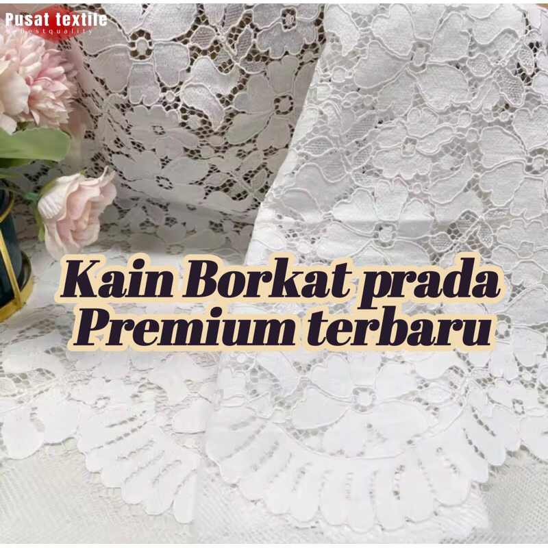 Jual PROMO!! Kain Borkat Prada Okki GRADE A/Bahan Kain Borkat Prada Premium/Kain Burkat Prada ...